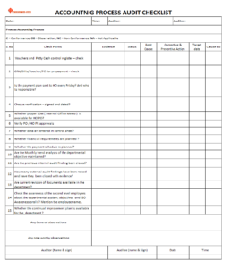 Accounts Payable Checklist Template