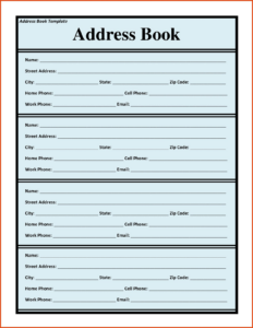 Free Printable Address Book Template (Word)