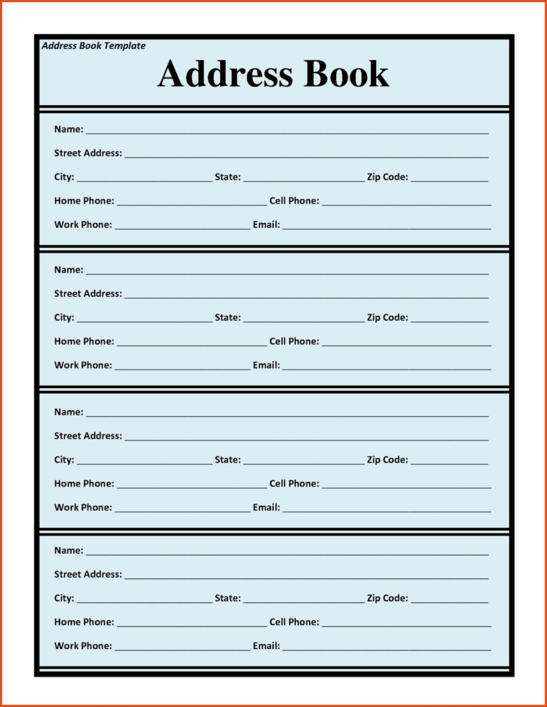 Free Printable Address Book Template (Word)