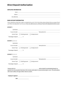 Bank Letter For Direct Deposit