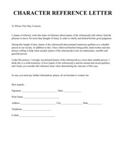 Character Reference Letter Template (Word)