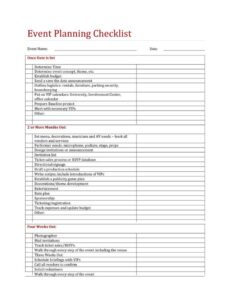 Conference Planning Checklist Template