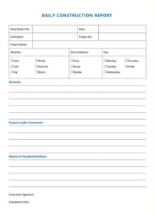 Construction Daily Report Template (Excel)