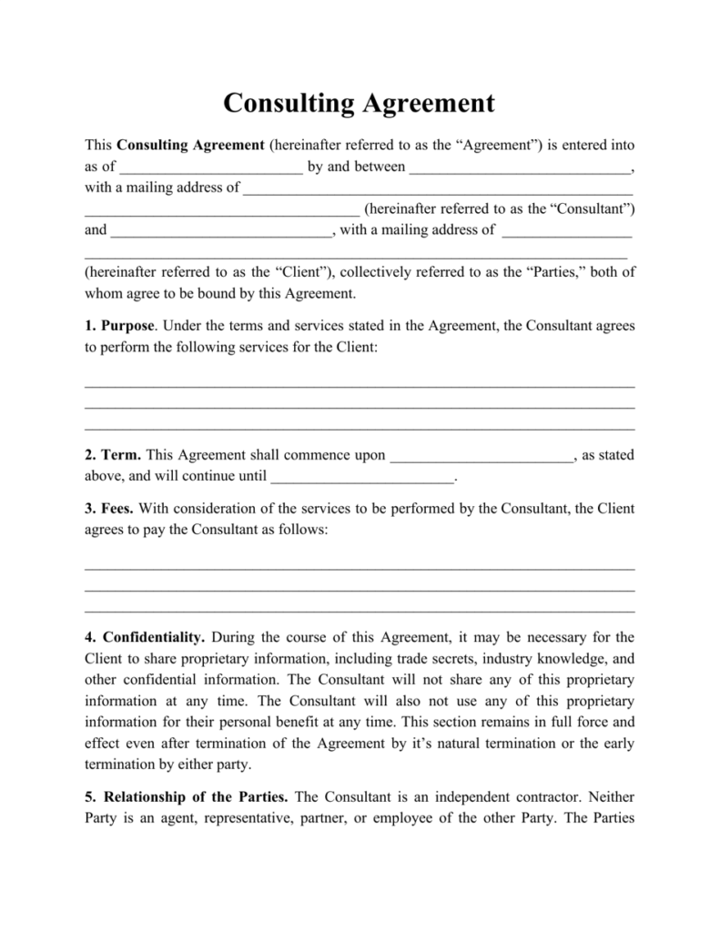 Consultant Service Agreement Template