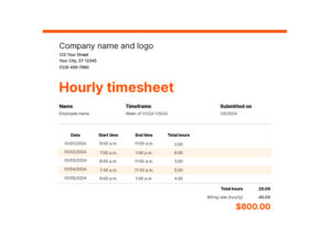 Free Printable Consultant Timesheet Template