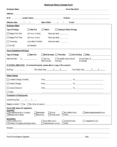 Free Printable Employee Status Change Form