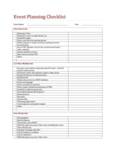 Printable Event Venue Checklist Template