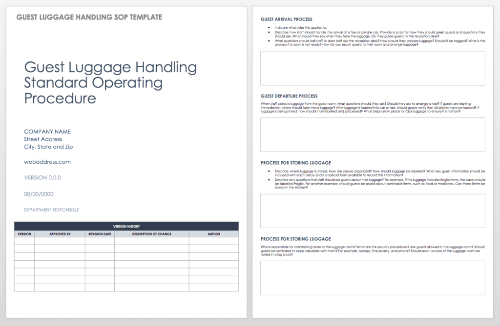 Free Standard Operating Procedure Template (Word)