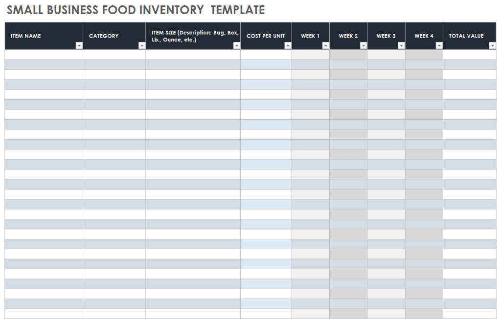 Small Business Inventory Spreadsheet Template