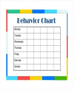 Printable Weekly Behavior Chart Template