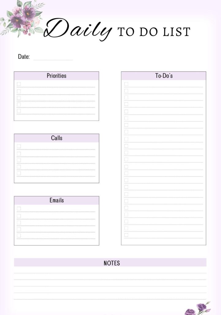 Free Printable Work To-Do List Template