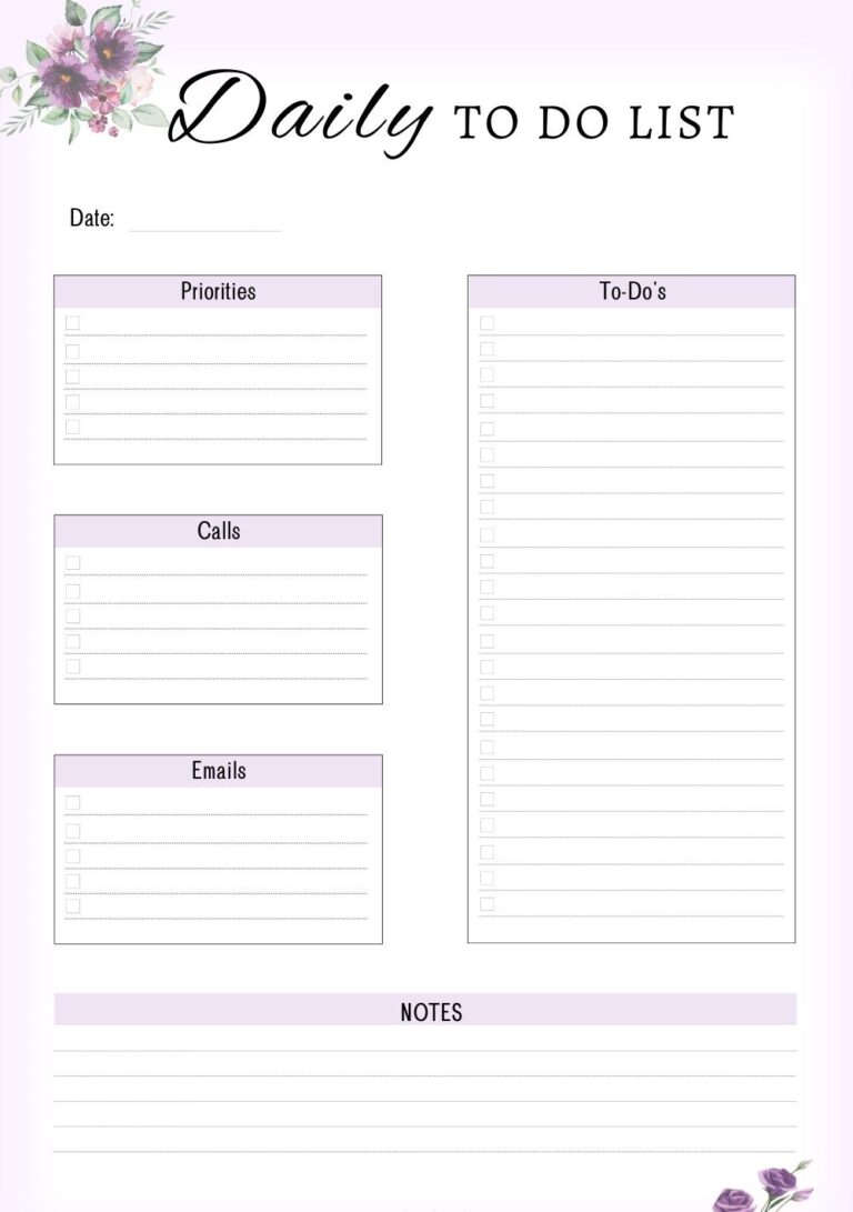 Free Printable Work To-Do List Template