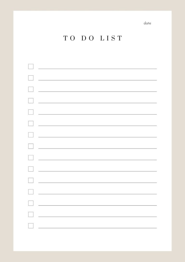 Free Printable Work To-Do List Template