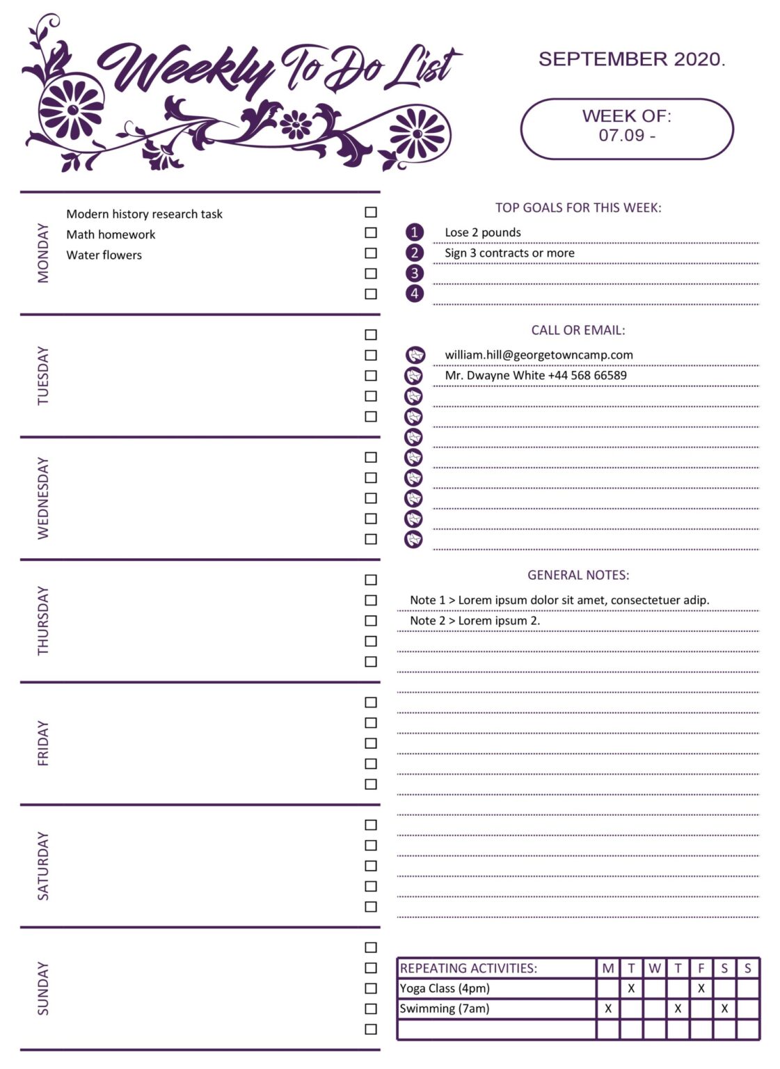 Free Printable Work To-Do List Template