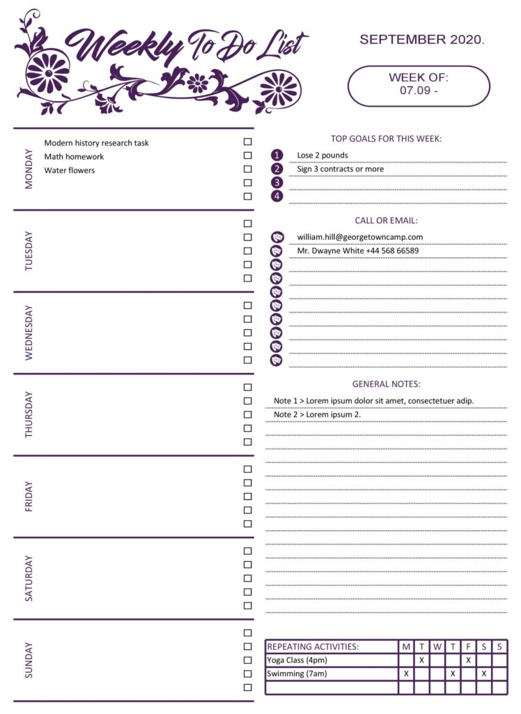 Free Printable Work To-Do List Template