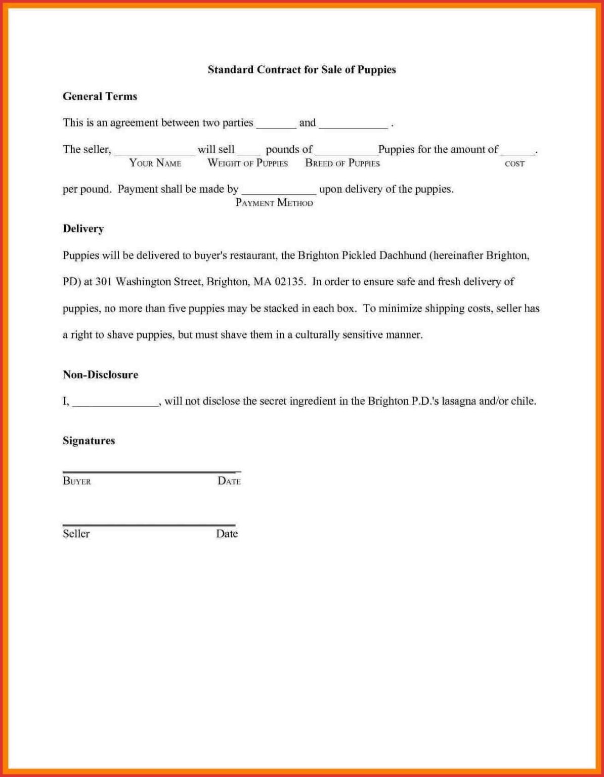 Agreement Template Between Two Parties