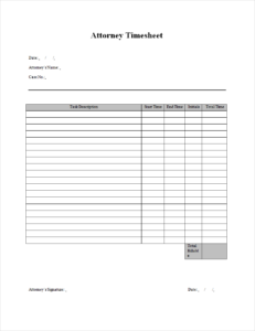 Attorney Timesheet Template