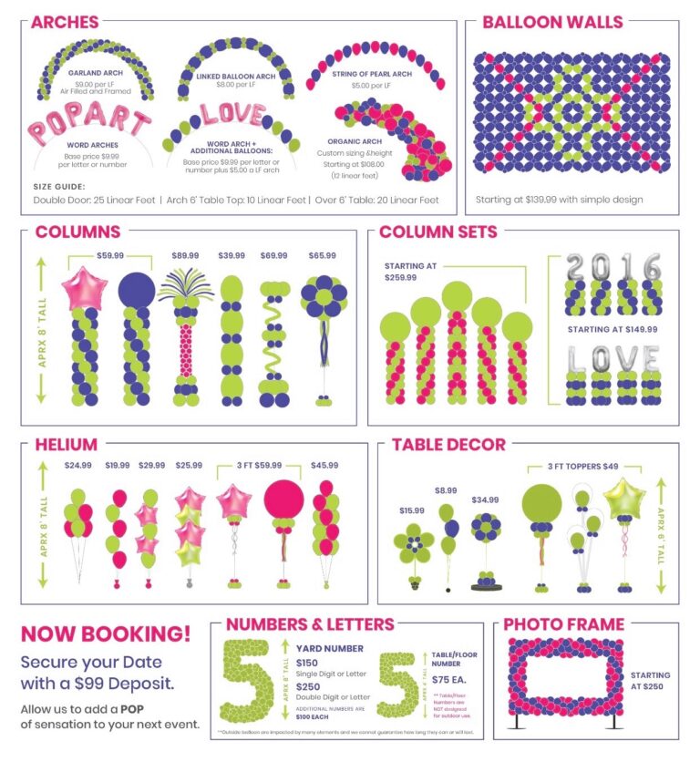 Balloon Price List Template