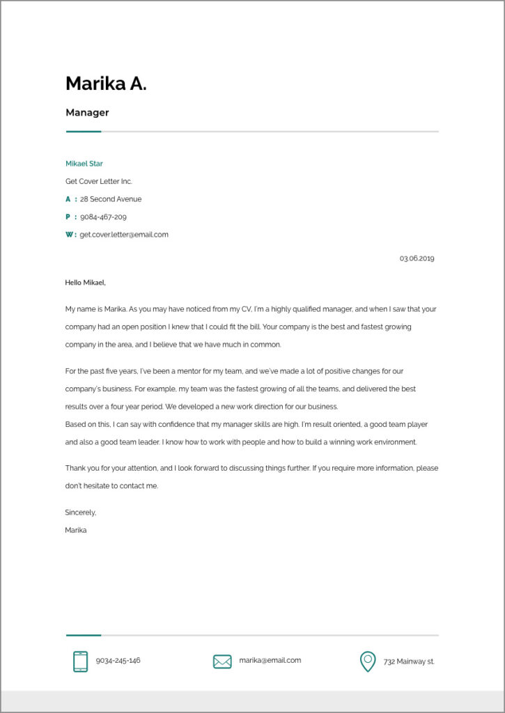Brand Ambassador Cover Letter Template
