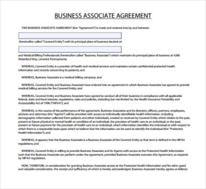Business Associate Agreement Template