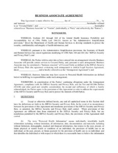Business Associate Agreement Template