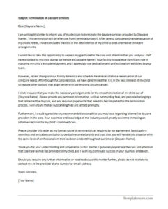 Daycare Termination Letter Template (With Sample)