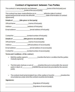 Agreement Template Between Two Parties