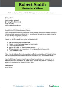 Chief Financial Officer Cover Letter Template