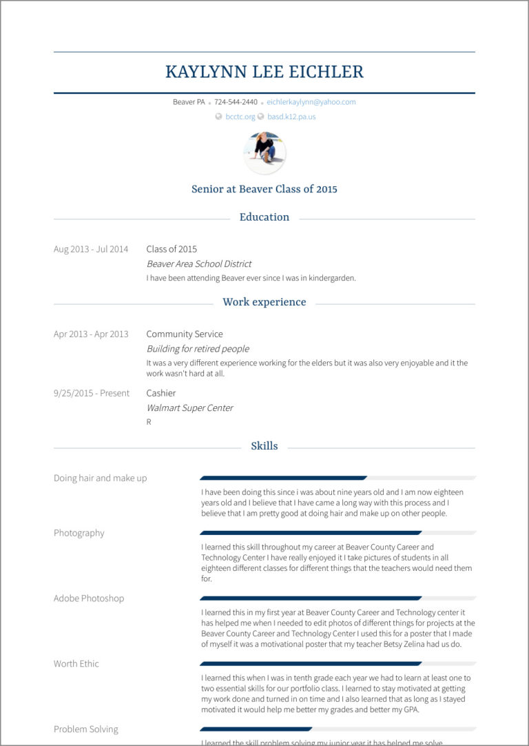 Printable Community Service Resume Template