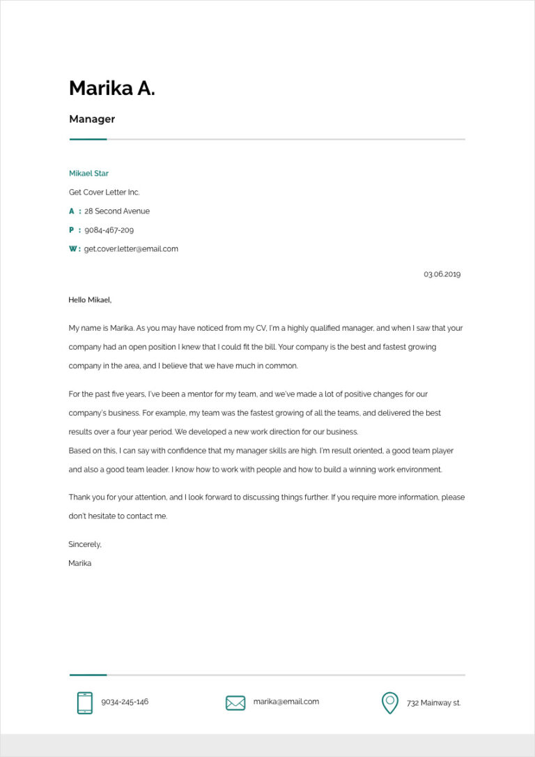 Mental Health Counseling Cover Letter Template