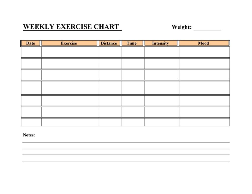 Exercise Chart Template (Excel)
