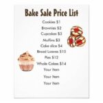 Bake Sale Price List Template (With Example)