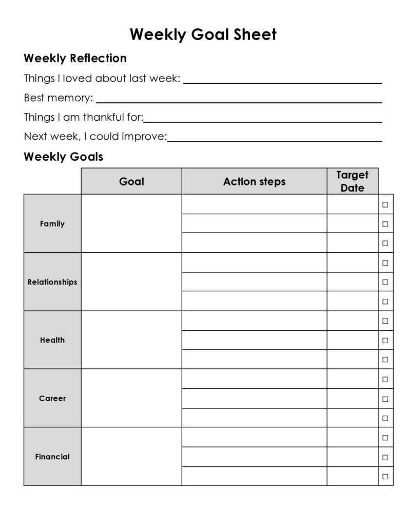 Free Goal Chart Template (Word)