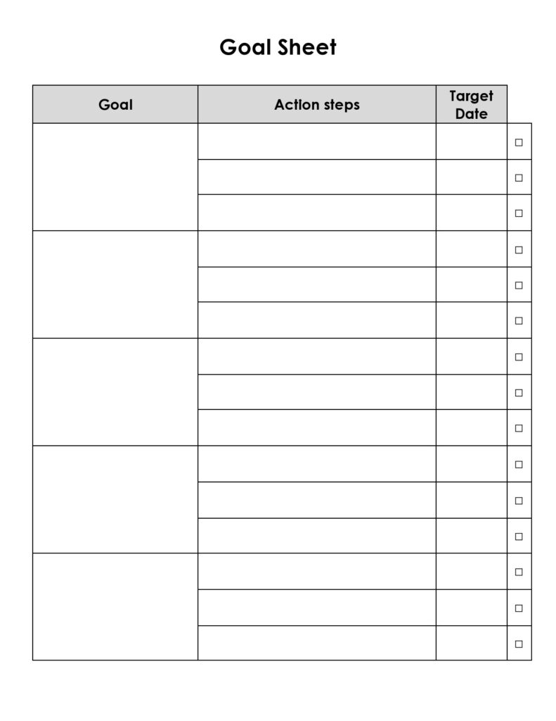 Free Goal Chart Template (Word)