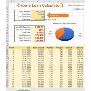 Free Printable Home Loan Calculator Excel Template