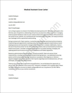 Medical Assistant Cover Letter Template (With Sample)