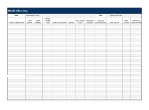 Medication Chart Template (Word)