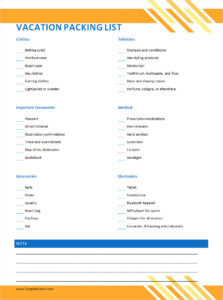 Free Customizable Packing List Template