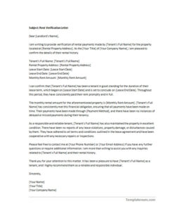 Rent Verification Letter Template (With Example)