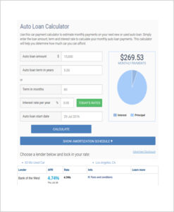 Free Printable Car Loan Calculator Template [Excel]