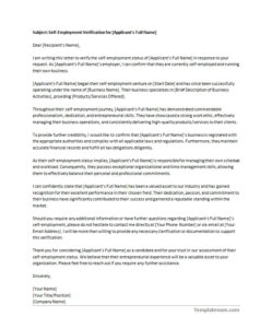 Self Employment Verification Letter Template (Editable)