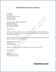 Settlement Letter Template for Car Accident