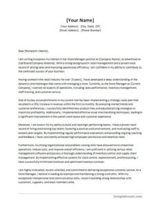 Store Manager Cover Letter Template (With Sample)