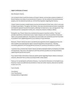 Verification Letter Template from Landlord (Example)